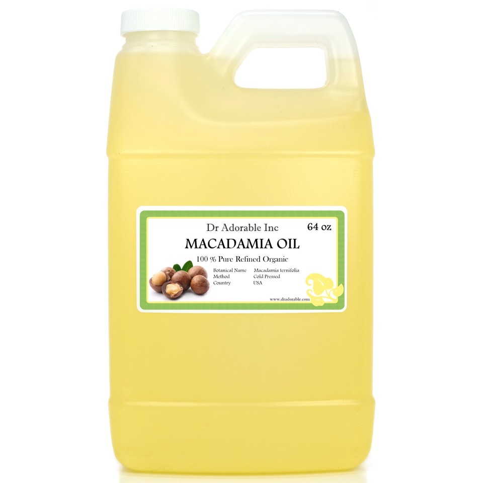 Premium 100% Pure Organic Cold Pressed Macadamia Nut Oil 2 oz up to 7 ...