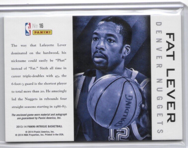 Fat Lever 2013-14 Panini Intrigue Auto Autograph Jersey /149 | eBay