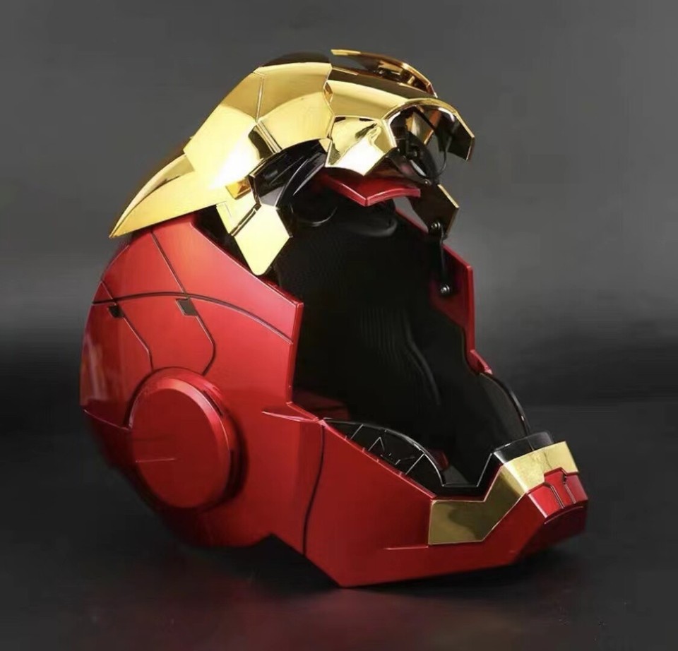 Auto King 1:1 Gold Electroplate Ver Iron Man MK5 Helmet Wearable Voice ...