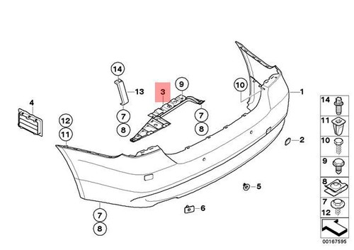 Genuine BMW E90 E90N E91 E91N Sedan Bumper Central Guide OEM ...