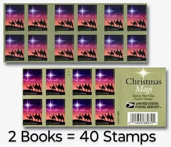 60 FOREVER STAMPS USPS 3 Booklets CHRISTMAS Cards | eBay