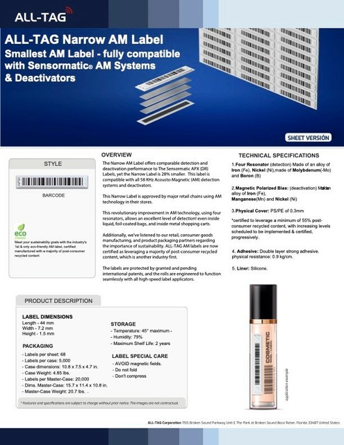 Sensormatic APX Security Label Sheets - White - 5000 Count for sale ...