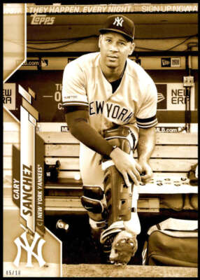 Gary Sanchez 2020 Topps Short Print Variations 5x7 Gold #46 5/10 ...