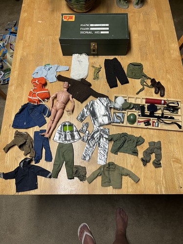 1960's Vintage GI Joe Lot With Foot Locker Wood Box & Tons of ...