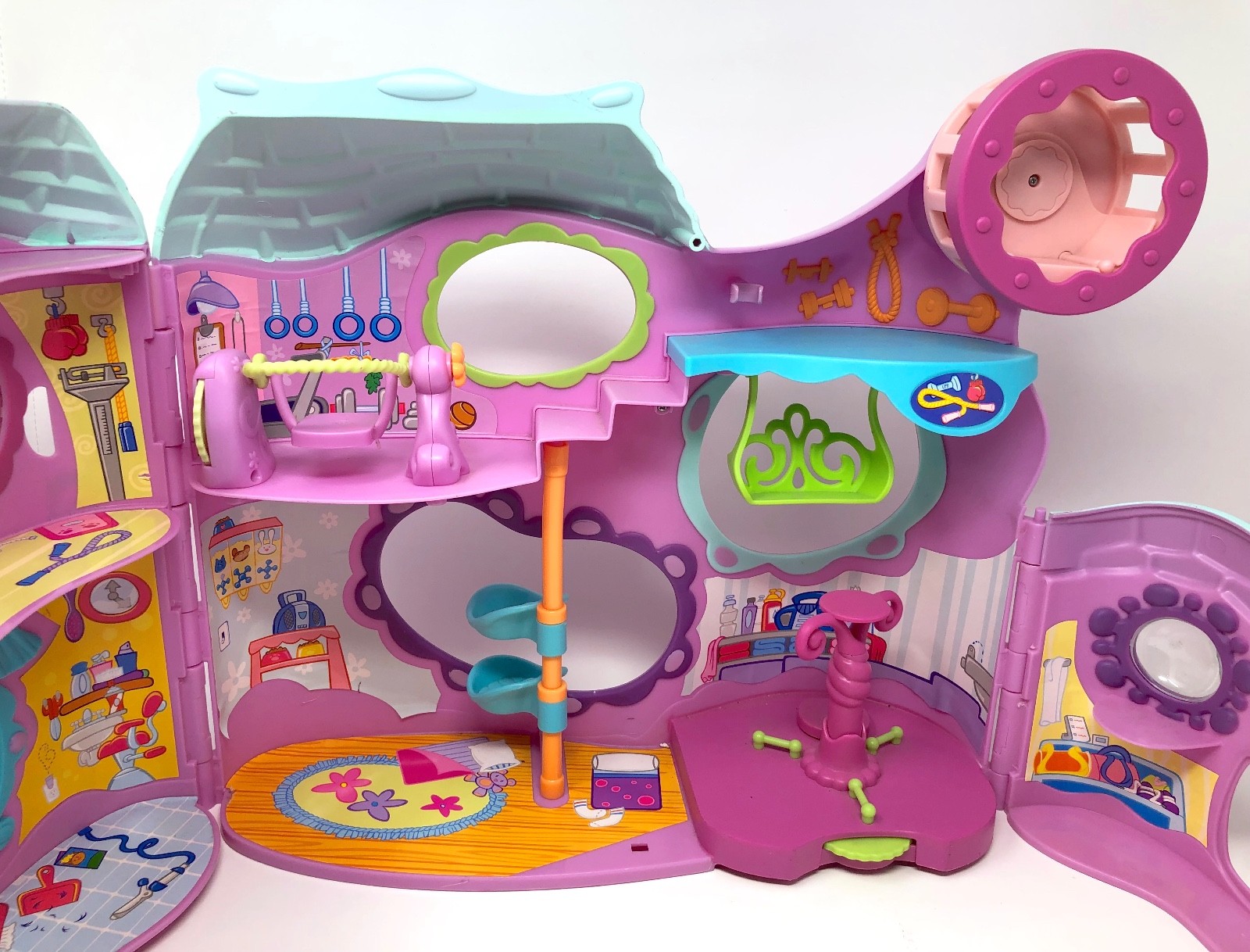 2007 LPS Tail Waggin Fitness Club animal gym Littlest Pet Shop pretend ...