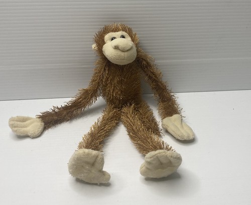 Hanging Monkey Toy Chimpanzee Soft Plush 28cm Long Brown Beige Ape ...