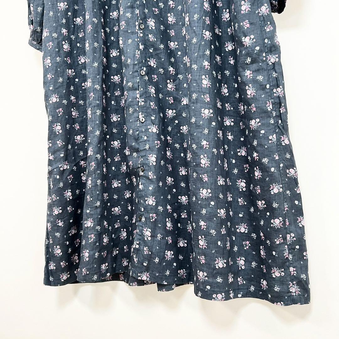 ICHI Antiquite's Robe Longue Avec Motif Floral Lin Tuck | eBay