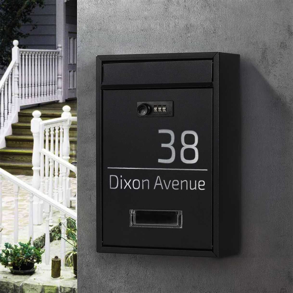 PERSONALISED LETTER BOX POST MAIL BOX WALL MOUNTED POST BOX LOCKABLE ...