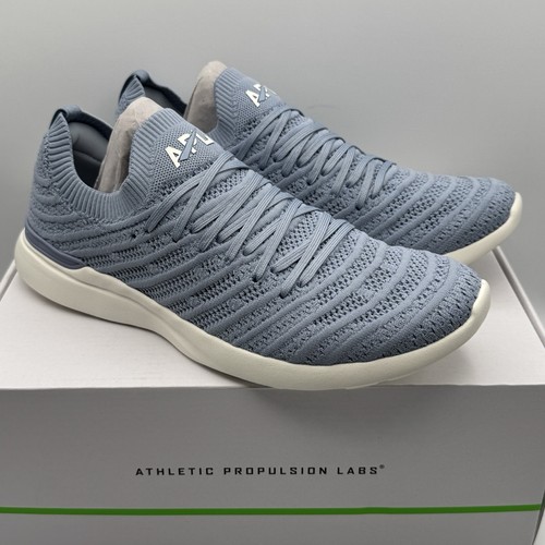 APL TechLoom Wave Men’s Shoes Size 9.5 Forged Blue Ivory Knit Running ...