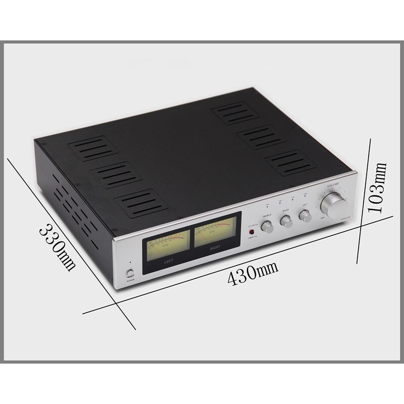 A20 HiFi Power Amplifier MOS Tube Treble Bass VU Meter 200W+200W Remote ...