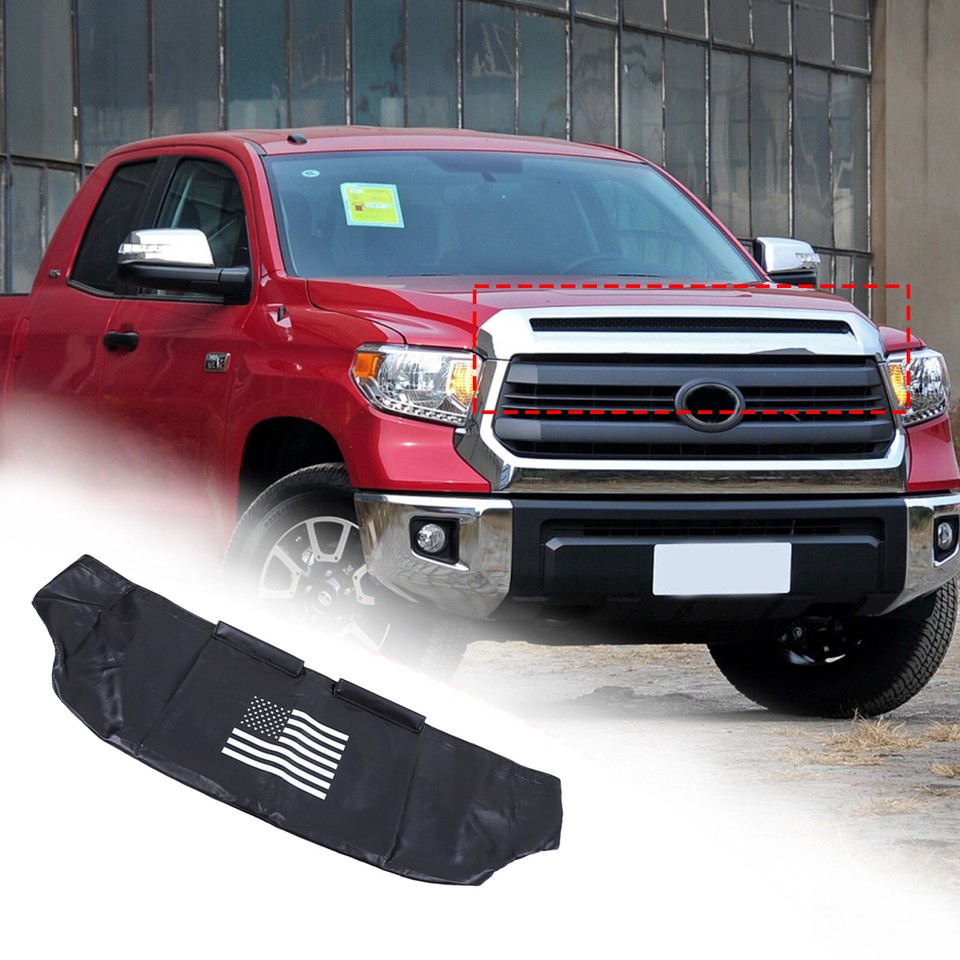 PU Leather Car Bonnet Hood Bra Wind & Bug Deflectors For Toyota Tundra ...
