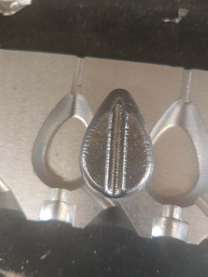 DROP OFF LEAD INLINE FLAT PEAR SAFETY WEIGHT LEAD MOULD 2oz 2.5OZ 3OZ ...