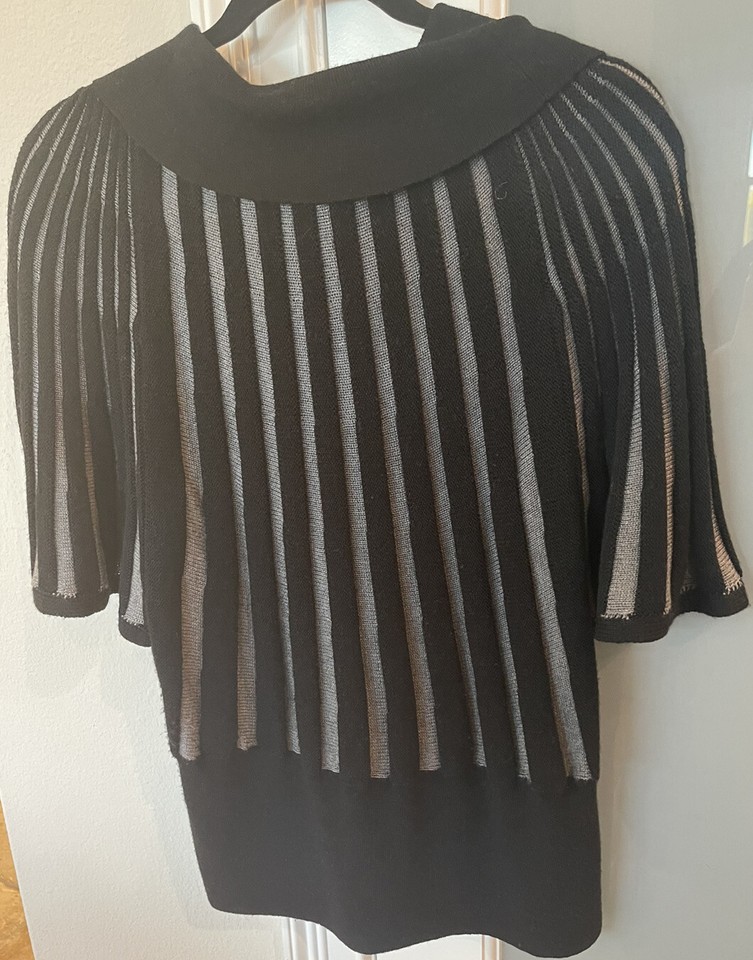 Classiques Entier Cowl Neck Sweater Wool/Silk/Cashmere Blend,Black/Gray ...