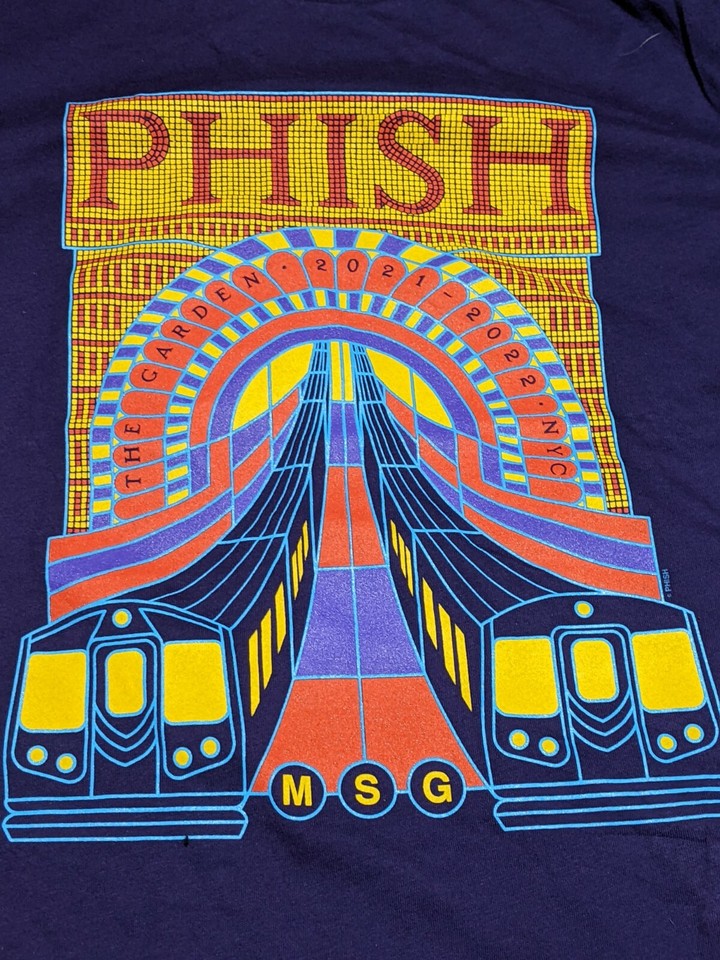 2022 Phish Madison Square Garden T-Shirt Small Subway Train Tour MSG ...
