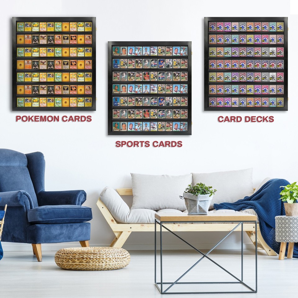 Baseball Card Display Case 70 Ungraded - Wall-Mount with Anti-Theft ...