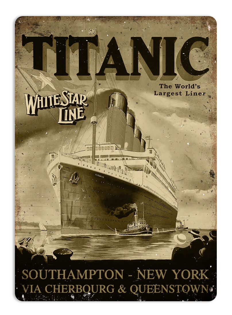 Metal Wall Sign - Various Titanic Ship Classic Retro Vintage Style Gift ...