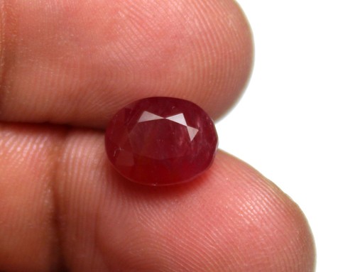 5.15CRTs Natural Ruby Faceted Red Stone 7.6x10mm Oval Ruby Cut Loose ...