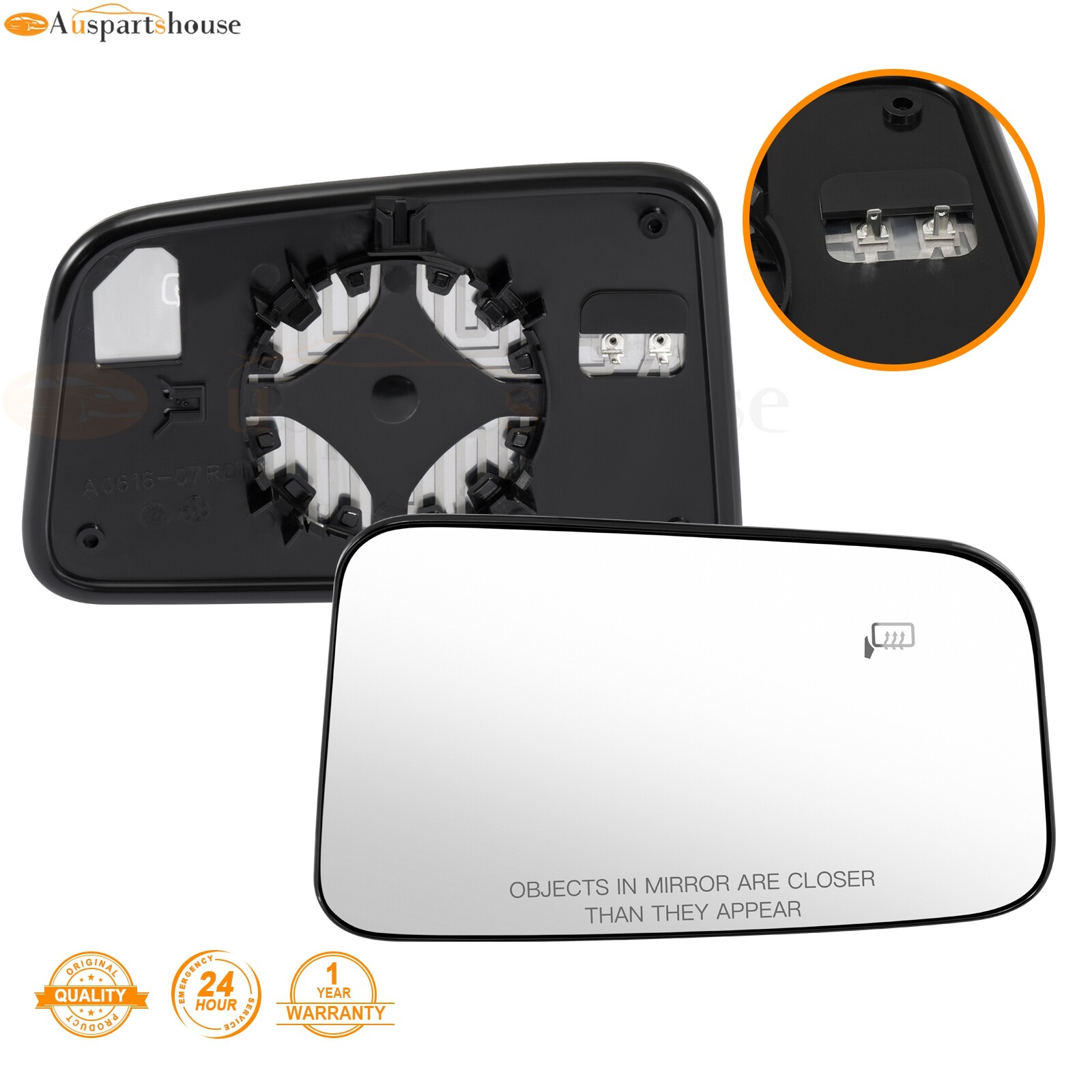 Chrome Convex Mirror Glass Passenger Side Glass for 2007-2008 Ford Edge ...