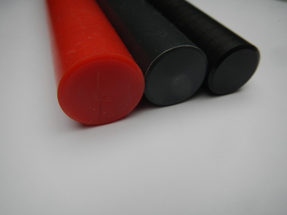 Red Grey Black PVC Plastic rod bar round 6mm to 60mm Diameter 500mm ...