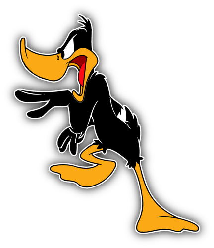 Daffy Duck Scary Cartoon Car Bumper Sticker Decal 5''x 4'' | eBay