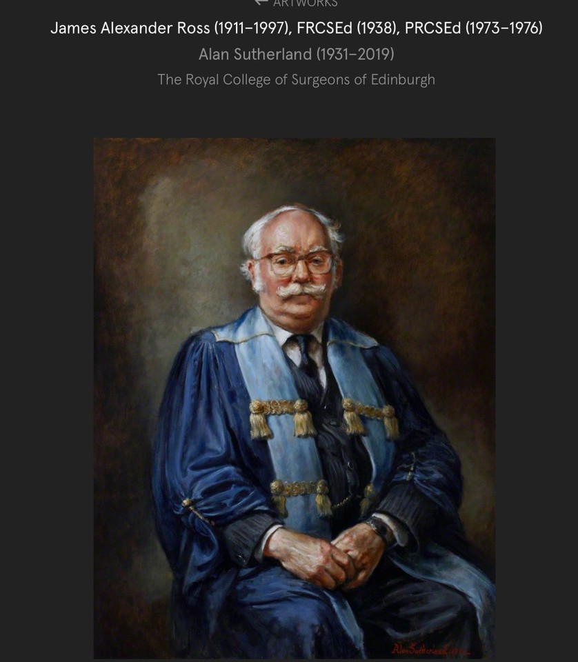 Alan Sutherland Portrait Of James Alexander Ross, Royal Surgeon College ...