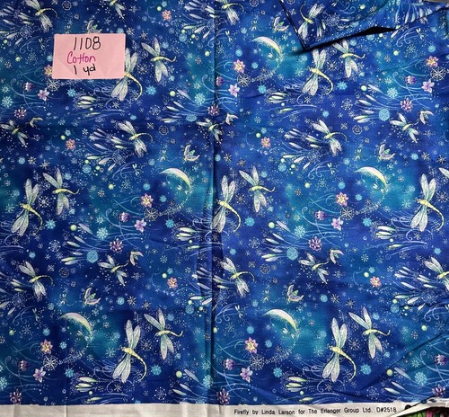 Blue Dragonfly Cotton Fabric - Firefly Collection | eBay