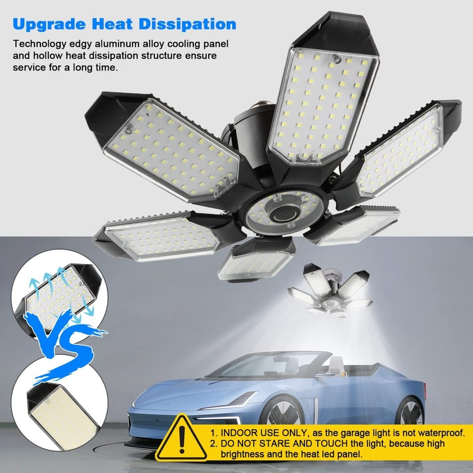 LED Garage Light - 160W Garage Light Bulb 64000LM 6500K Super Bright ...