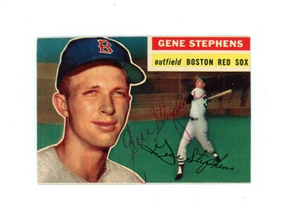 GENE STEPHENS signed 1956 TOPPS baseball card #313 RED SOX | eBay