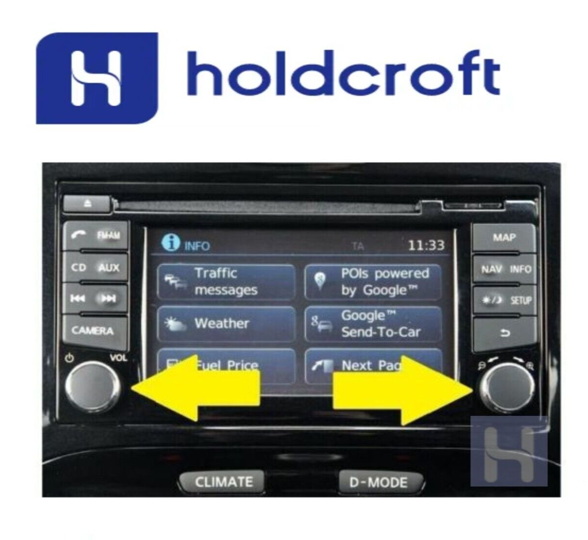 Nissan 25921BH00A Car Stereo Volume Knob for Nissan Qashqai - Black for ...