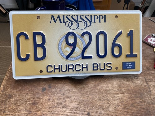 Mississippi License Plate Church Bus CB 92061 2019 Base | eBay