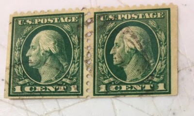 RARE GREEN George Washington 1 Cent 2 Stamps U.S. Postage Stamp ...