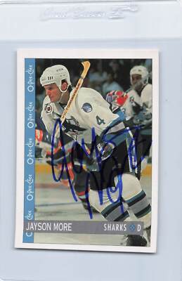 1992/93 O-Pee-Chee #312 Jayson More Sharks Signed Auto *J7325 | eBay