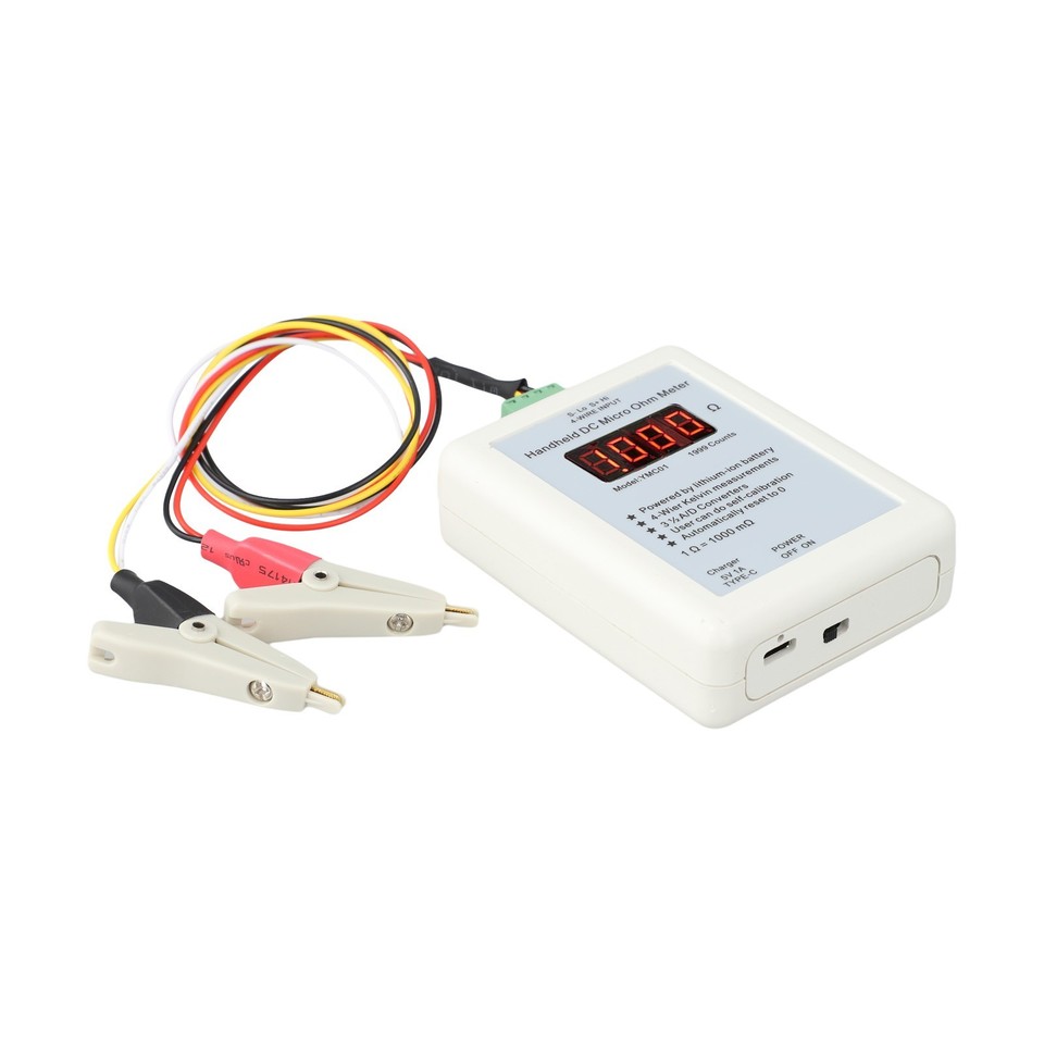 Portable Handheld DC Milliohm Meter Four Wire Kelvin Measurement Device ...