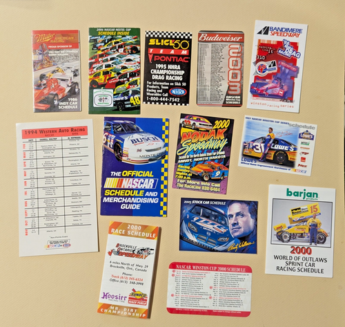 One (1) Lot of 19 Different - Misc Auto Racing Pocket Schedules NASCAR ...
