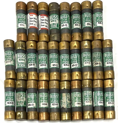 Lot of 28 Buss One-time NON-60 Class K5 60A 250VAC Fuses | eBay