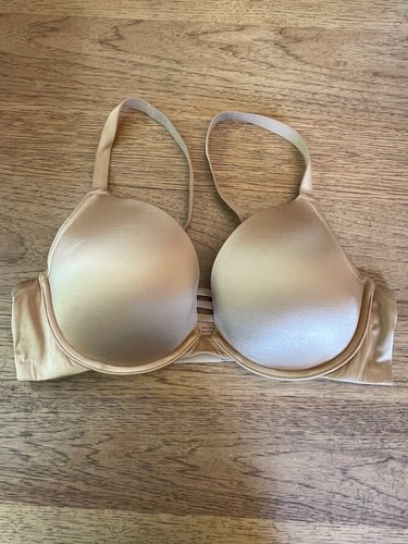 SOMA Warm Amber Beige 34D Stunning Push Up Bra Padded Satin Plush ...