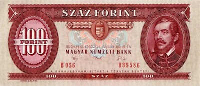 Hungary 1992 Year. 100 Forint Banknote. 100 Forint Uncirculated bill ...