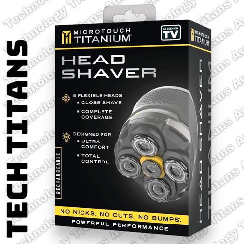 MICROTOUCH TITANIUM HEAD SHAVER As Seen On TV ADJUSTS To Contour ...
