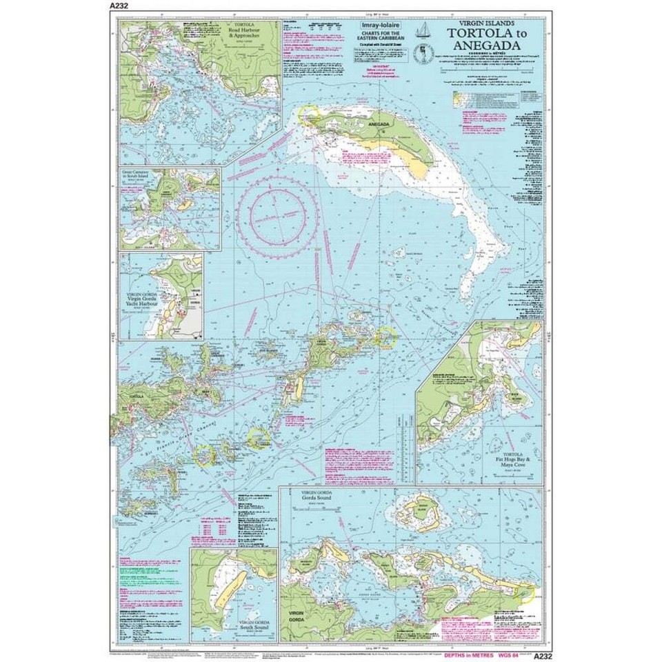 Virgin Islands Nautical Chart A232: Tortola to Anegada | eBay