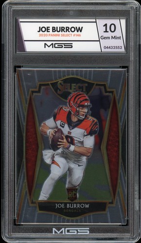2020 Panini Select #146 Joe Burrow RC ROOKIE CARD MGS Graded 10 Gem ...
