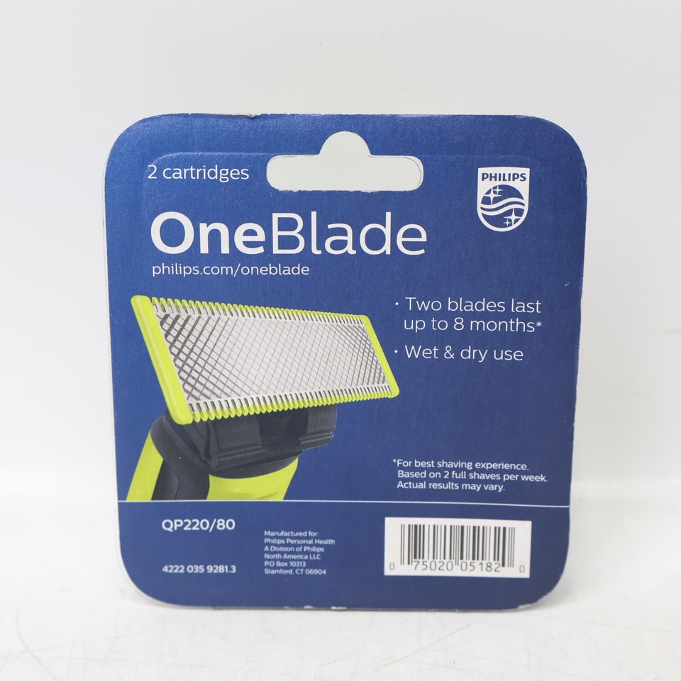 Philips Norelco One Blade Replacement 2X blades QP220/80 Brand New ...
