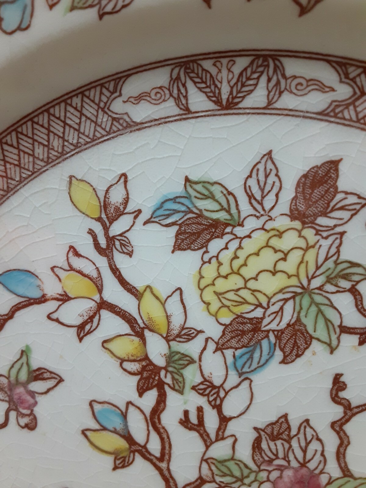 Vintage Indian Tree Dinner Plate Multi-color 10 1/2" Maruta Japan Earth ...