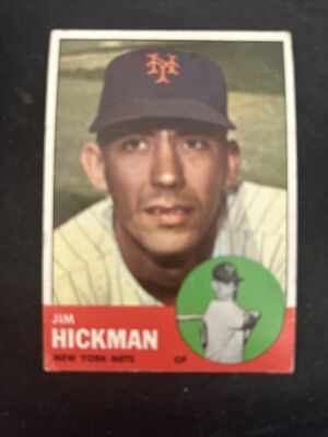 1963 Topps Baseball Card #107 Jim Hickman New York Mets VgEx Free ...