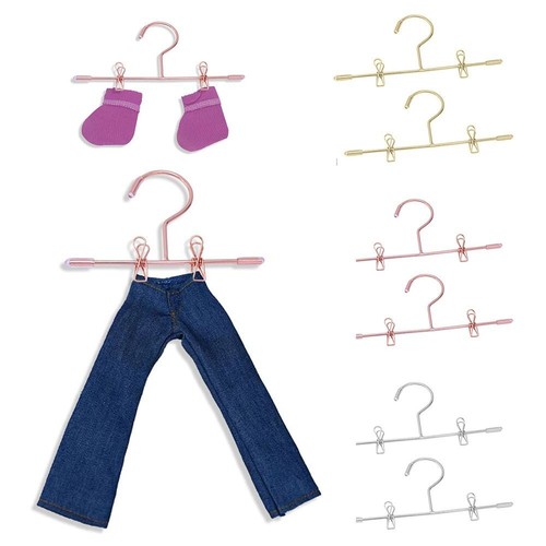 5PCS Metal Miniature Hanger Gold Silver Mini Trouser Sock Clips ...