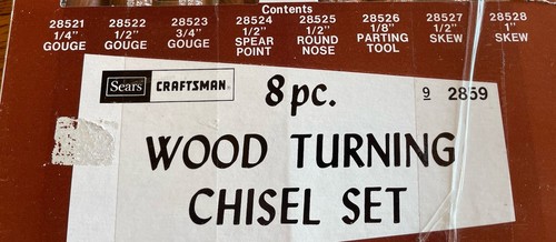 Craftsman lathe chisels 8pc Wood Turning Chisel Set | eBay