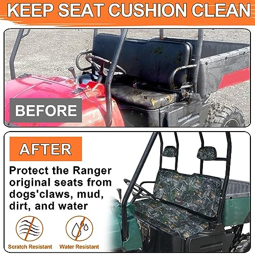UTV Ranger Seat Covers, Camo Waterproof Seat Covers Compatible with ...