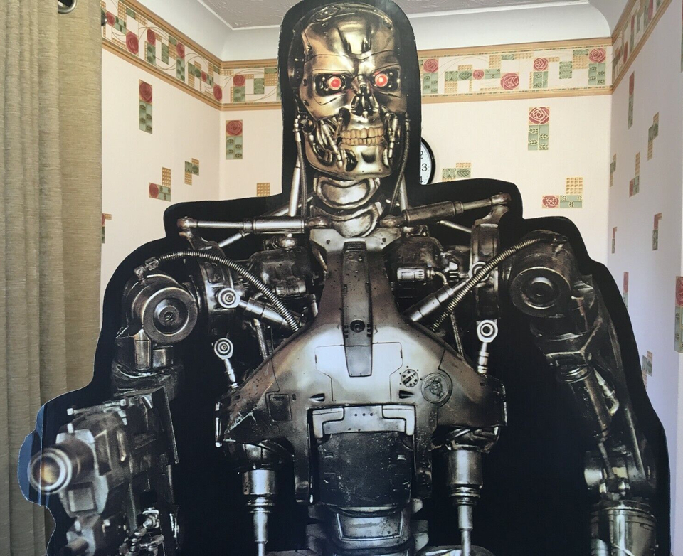 RARE Schwarzenegger Terminator 2 Endoskeleton Life Size Cardboard Cut ...