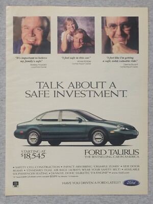 1996 Magazine Advertisement Page 1997 Ford Taurus Sedan Car Vintage ...