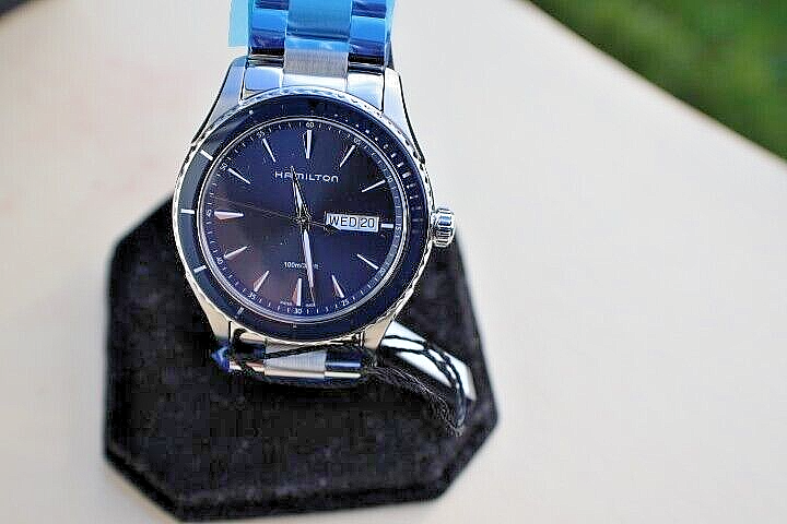 Hamilton Jazzmaster Blue Men's Watch with Silver Stainless Steel New ...