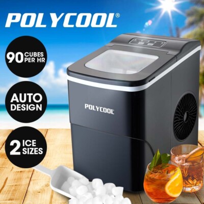 POLYCOOL Portable Ice Cube Maker Machine 2L Home Bar Benchtop Black | eBay